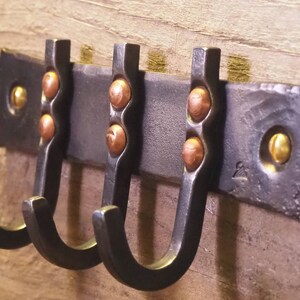 Hand Forged Iron Wall Hanger With Three Hooks, Key Hanger, Jewelry Rack ...