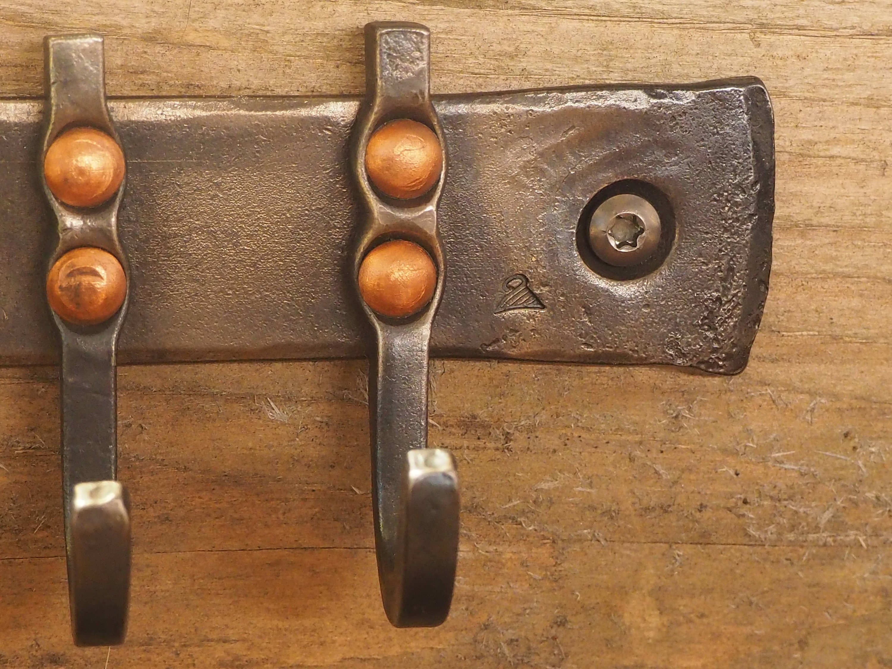 Hand Forged Iron Wall Hanger With Five Hooks, Key Hanger, Jewelry Rack ...