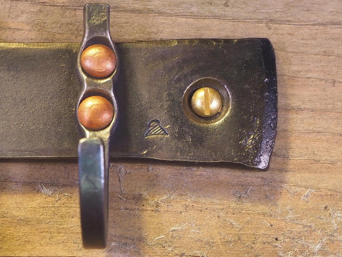 Hand Forged Iron Wall Hanger With Five Hooks, Key Hanger, Jewelry Rack ...