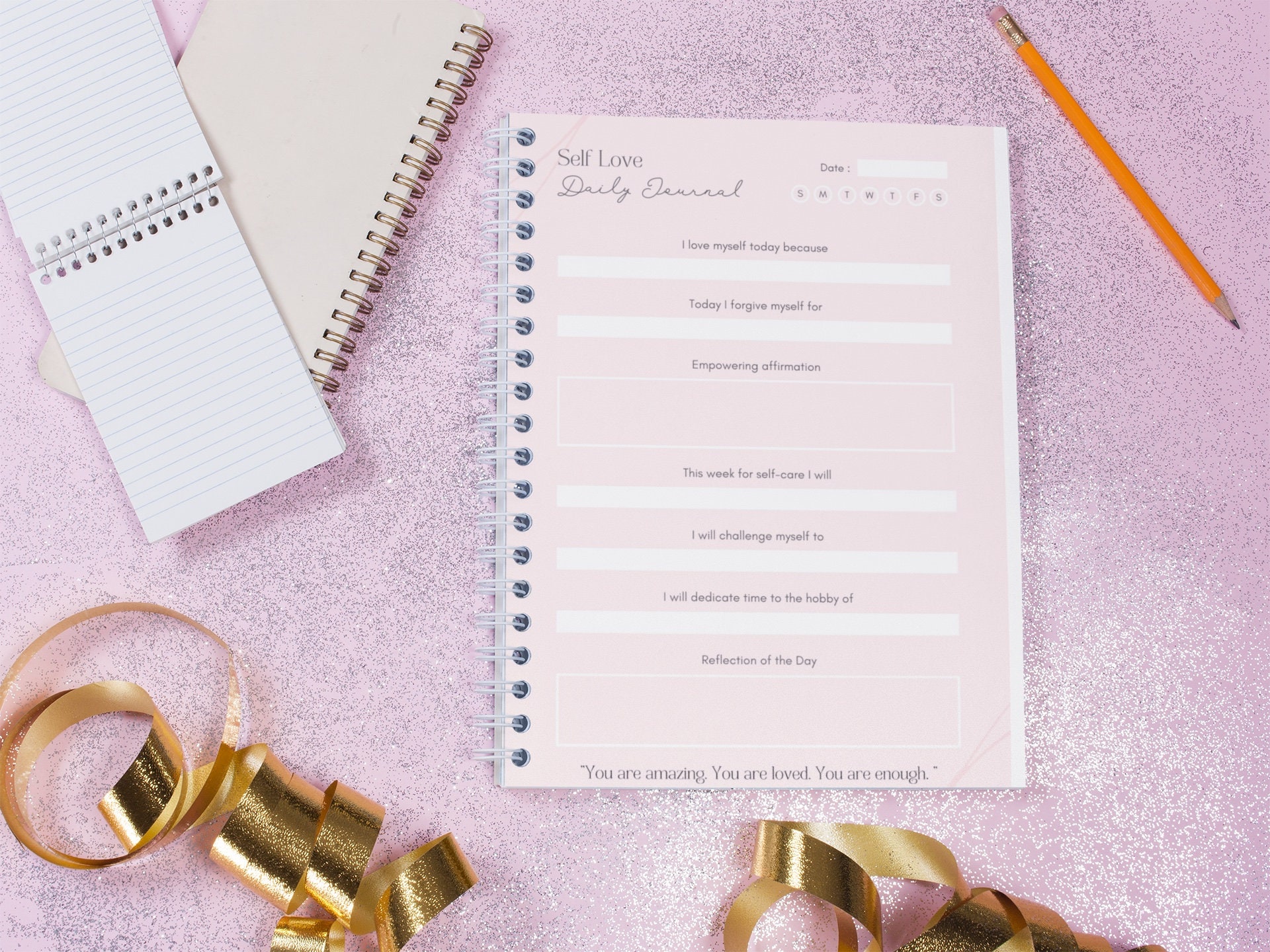 Pink Self Love Daily Journal Printable Page Blank Self Love Journal ...