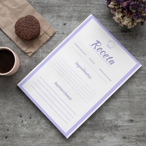 Minimalist Printable Spanish Recipe Template, Recipe Page, Digital ...