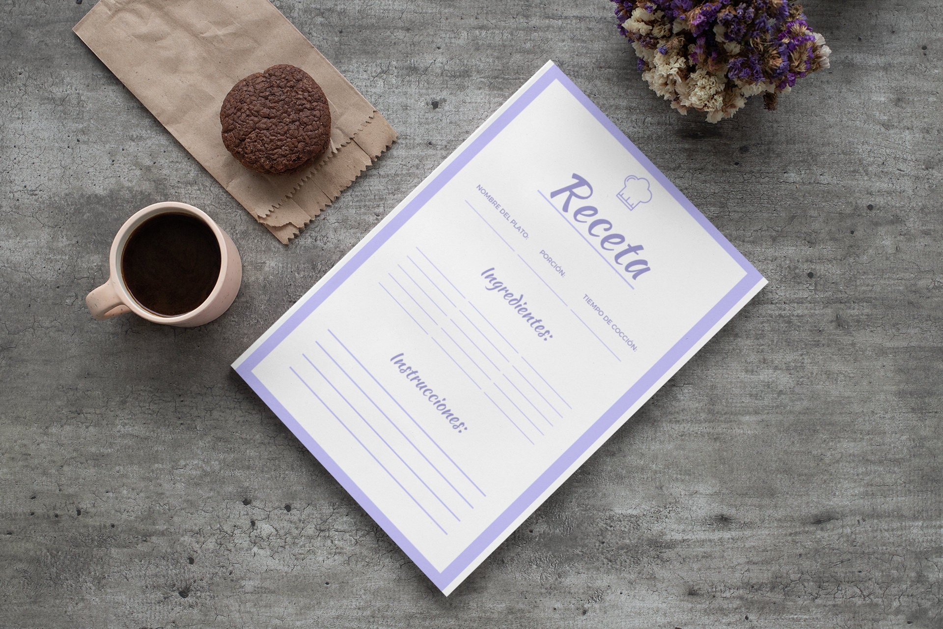 Minimalist Printable Spanish Recipe Template, Recipe Page, Digital ...