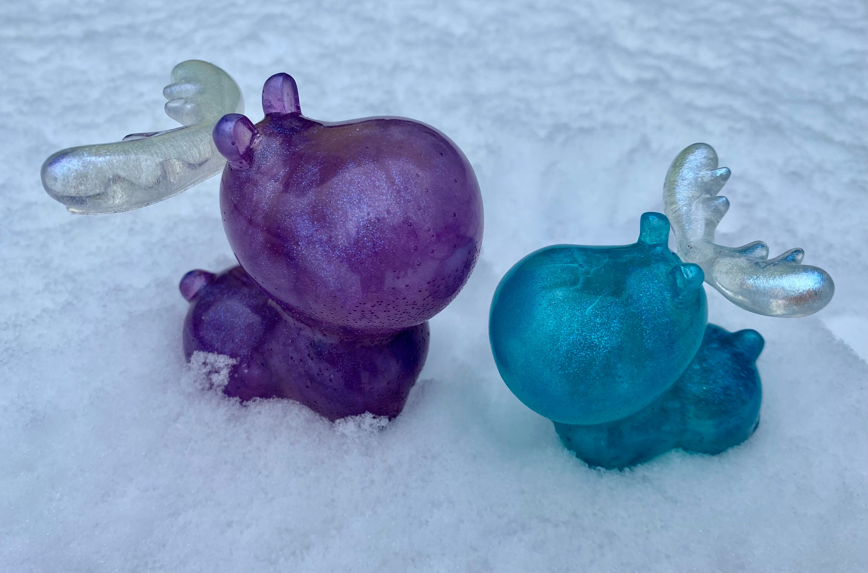 Moose with antlers epoxy resin figurines, Hippopotamus without antlers ...