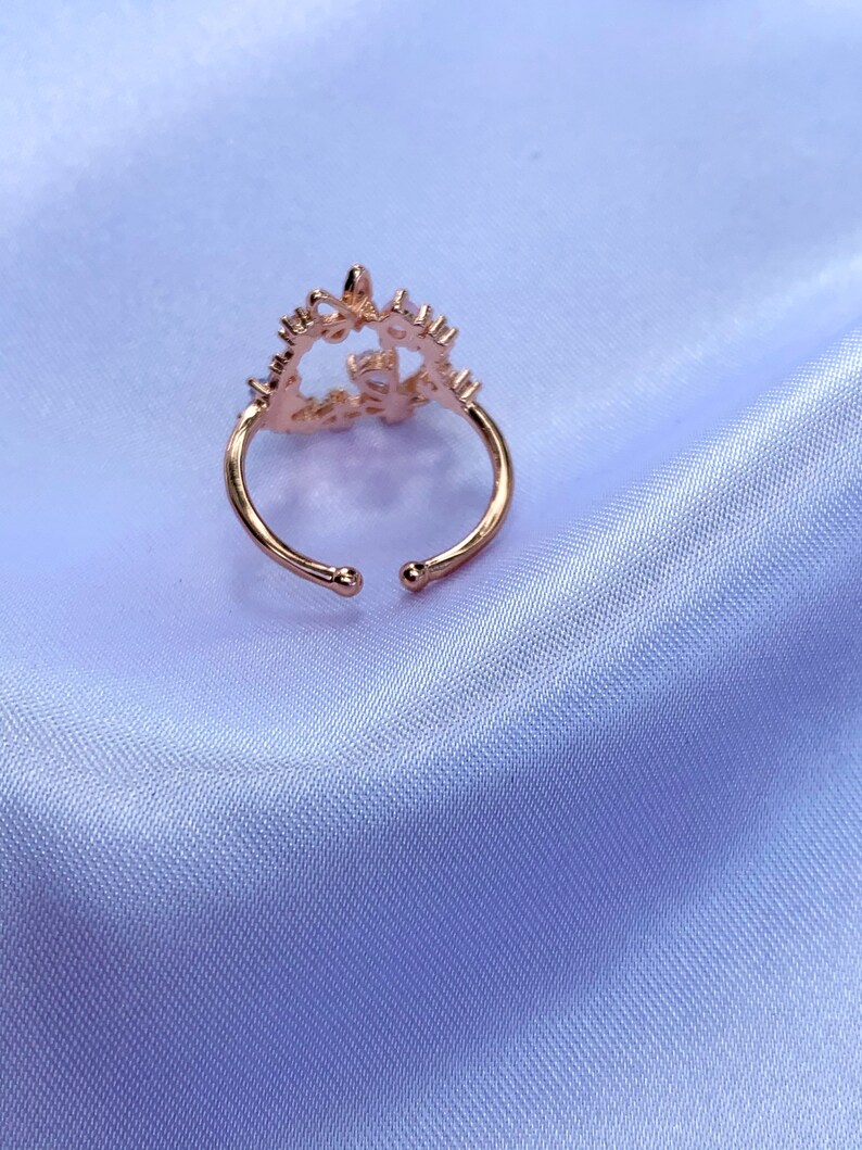 Floral Adjustable Stacking Rings Thin Dainty Rings promise | Etsy