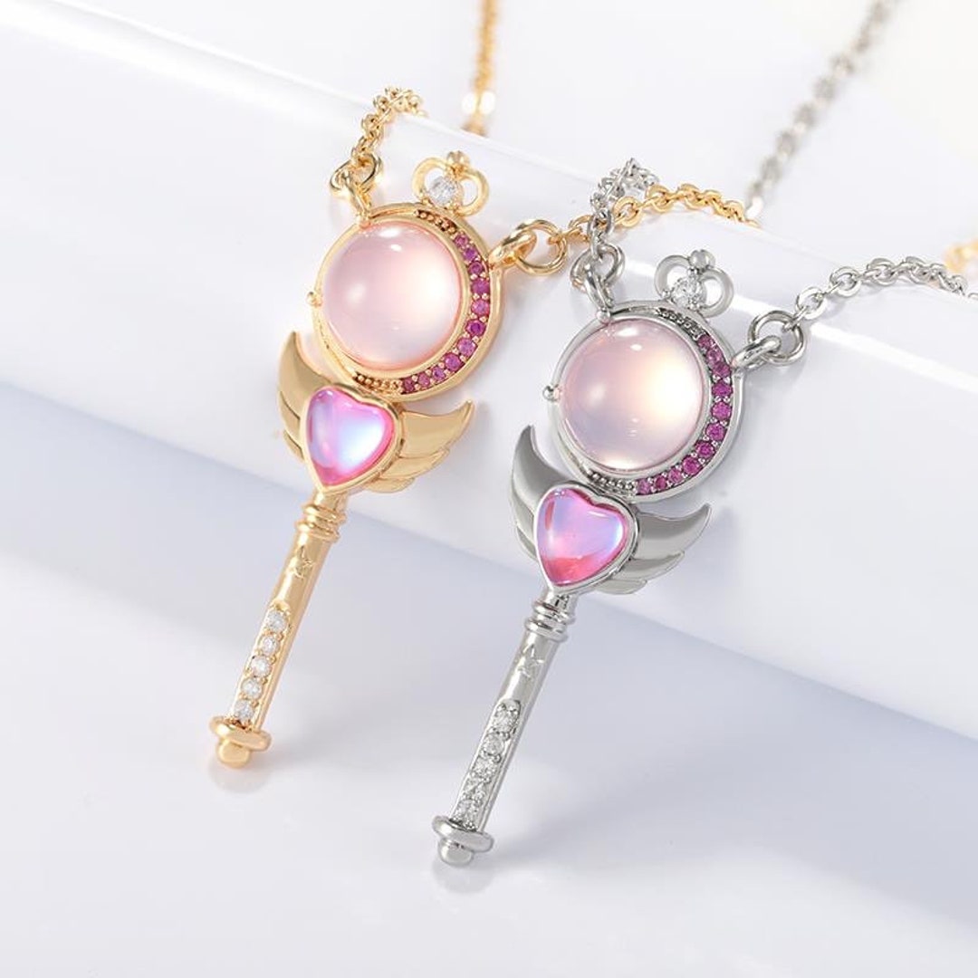 Anime Necklace,magic Wand Necklace,anime Jewelry,angel Heart Necklace ...
