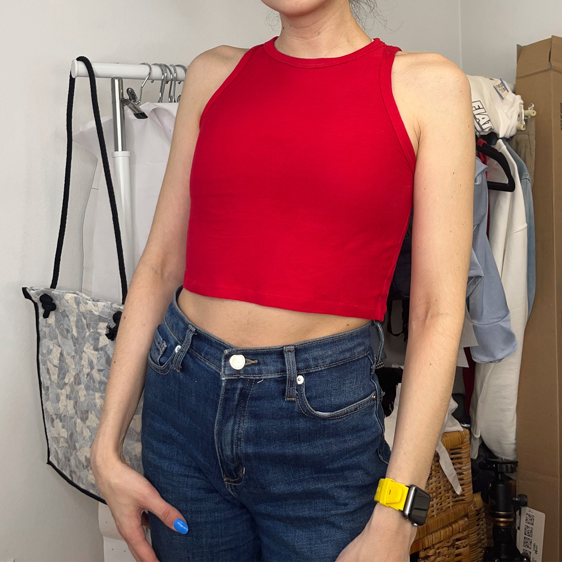 Basic Tank Top Sewing Pattern, Crop Tank Top Pattern, High Neck Tank ...