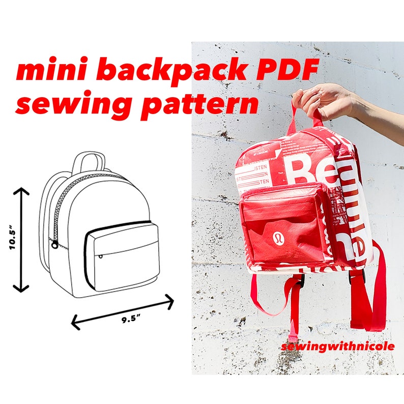 Mini Backpack Pattern, Digital Backpack Pattern for Sewing, Backpack ...
