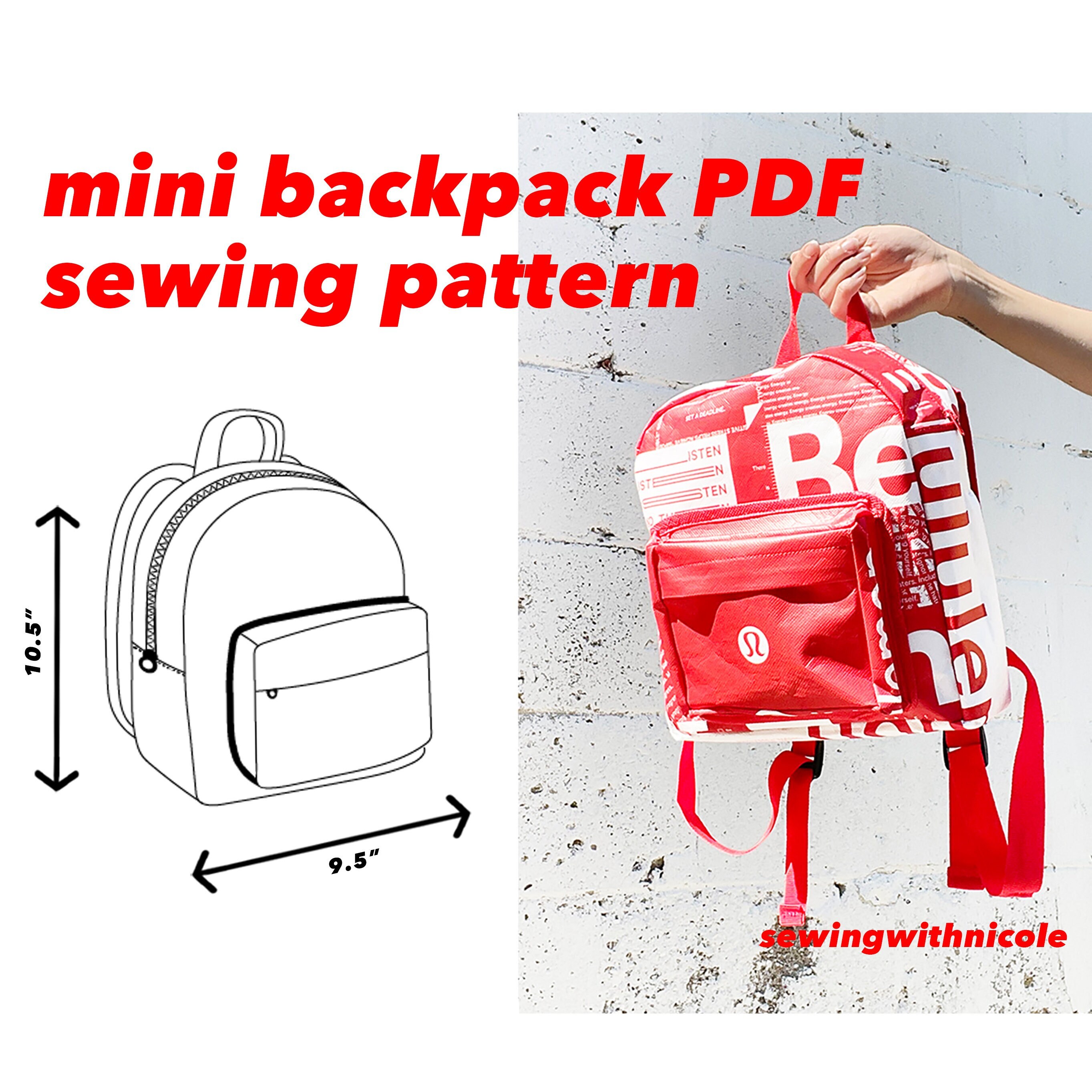 Mini Backpack Pattern, Digital Backpack Pattern for Sewing, Backpack Pattern, PDF Sewing Pattern ...