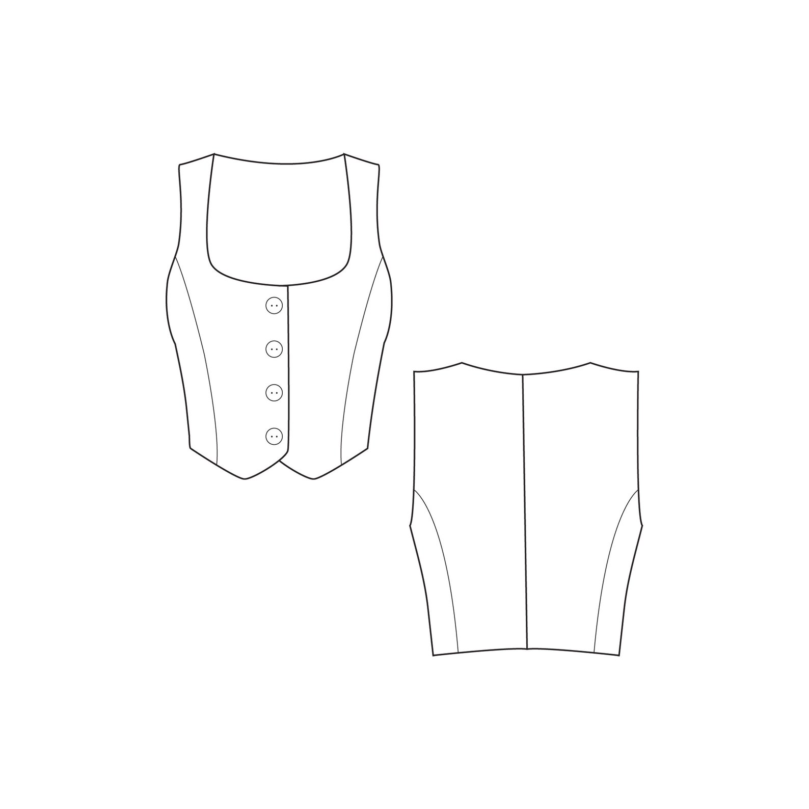 Fitted Reversible Vest PDF Sewing Pattern, Sewing Patterns for Women ...