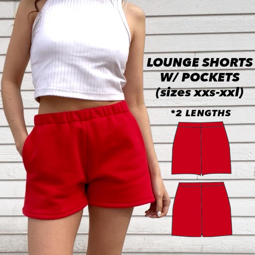 Sweat Shorts Sewing Pattern: Two Lengths With Pockets | XXS - XXL ...