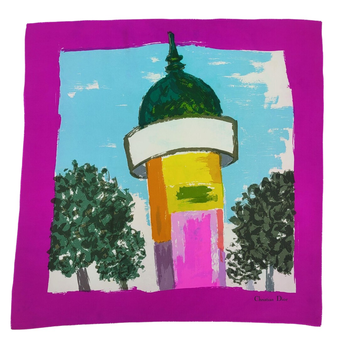 CHRISTIAN DIOR Vintage 1960s Parisian Column Silk Scarf - Etsy