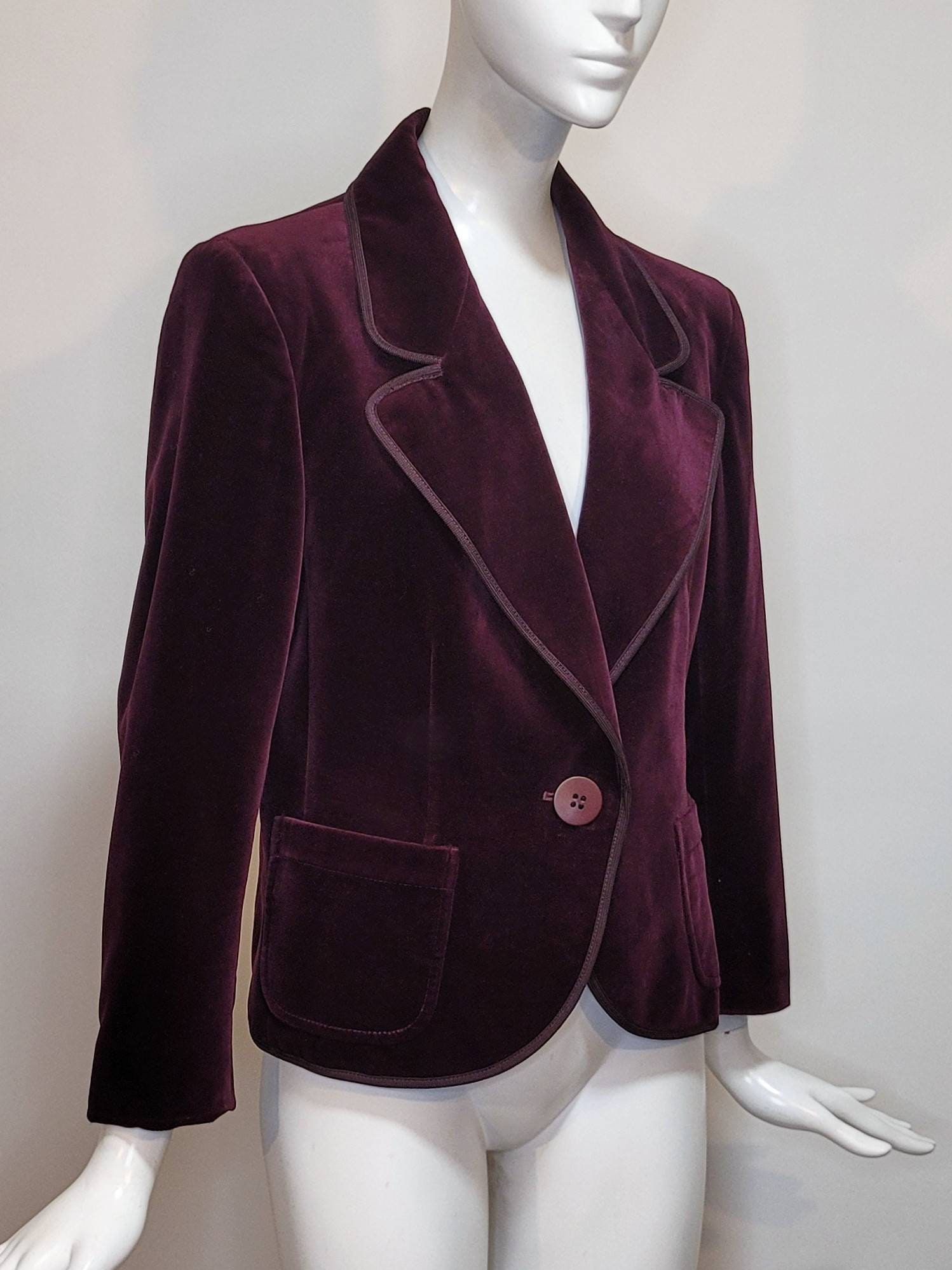JAEGER Vintage 1970s Claret Velvet Jacket - Etsy