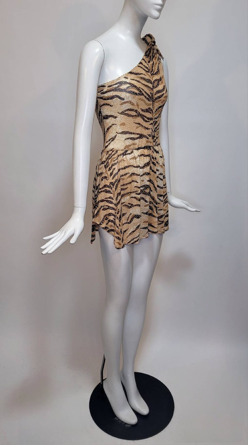 JOCELYN Vintage 1970s Glitter Leopard Playsuit - Etsy