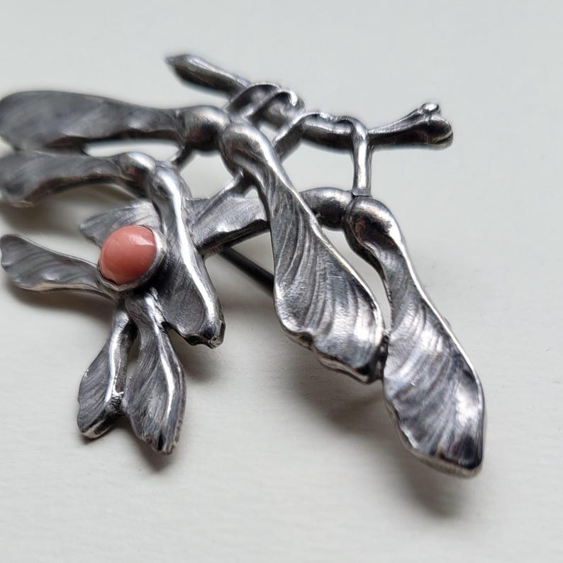 VINTAGE 1920s Poppy Silver Pewter Clothing Clip - Etsy