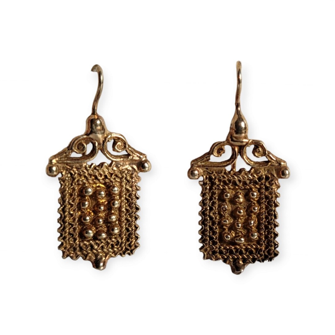 MARCELLO FONTANA Vintage Vermeil Pendant Earrings - Etsy