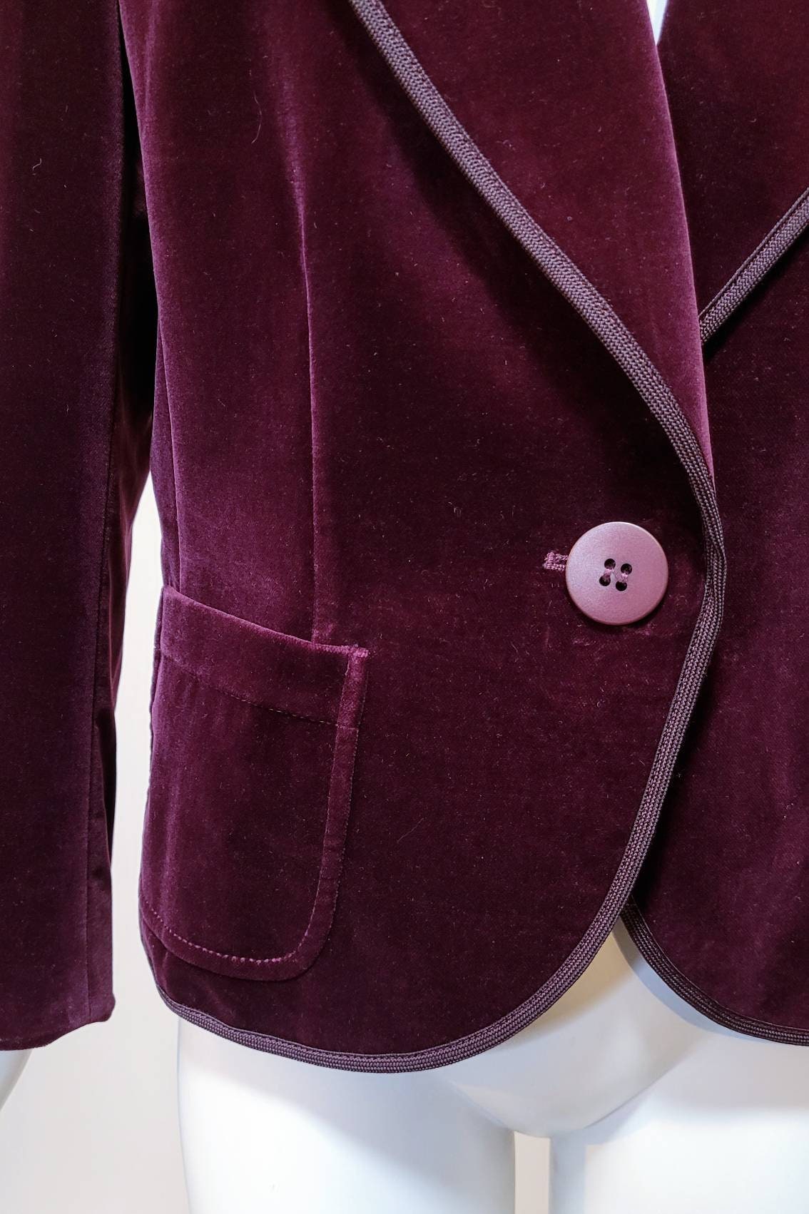 JAEGER Vintage 1970s Claret Velvet Jacket - Etsy