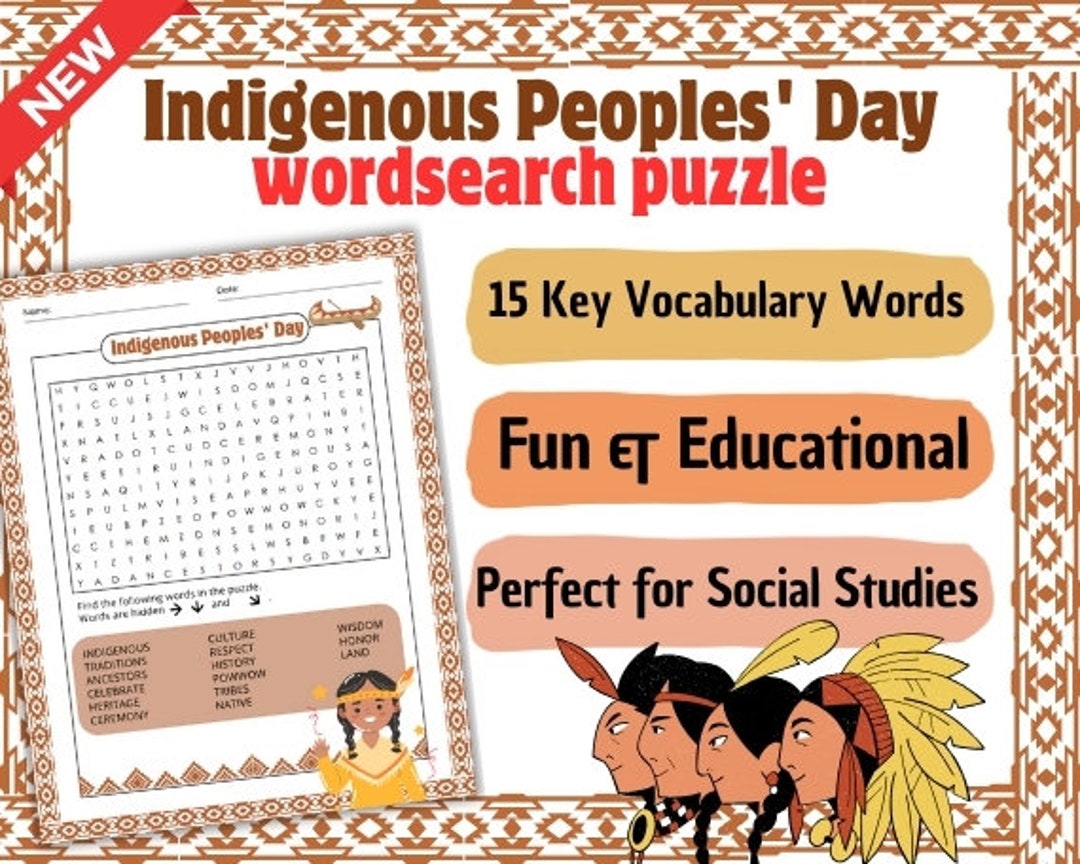 Indigenous Peoples' Day Word Search | Fun & Educational Activity - Etsy
