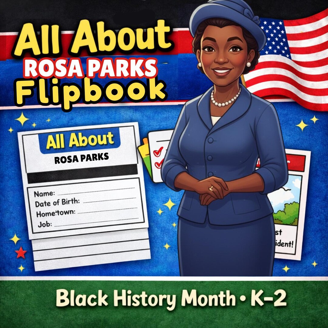 All About Rosa Parks Flipbook | Black History Month - Etsy
