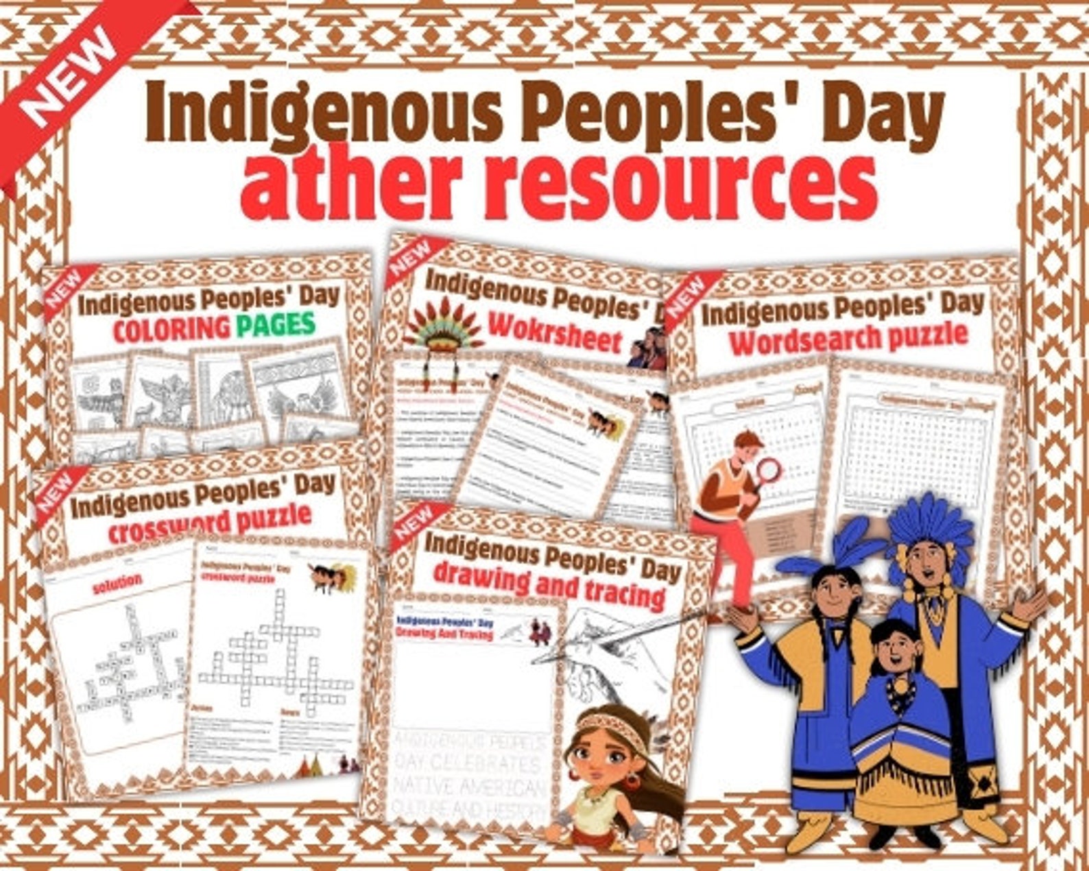 Indigenous Peoples' Day Drawing & Tracing Worksheet | Art and Culture ...