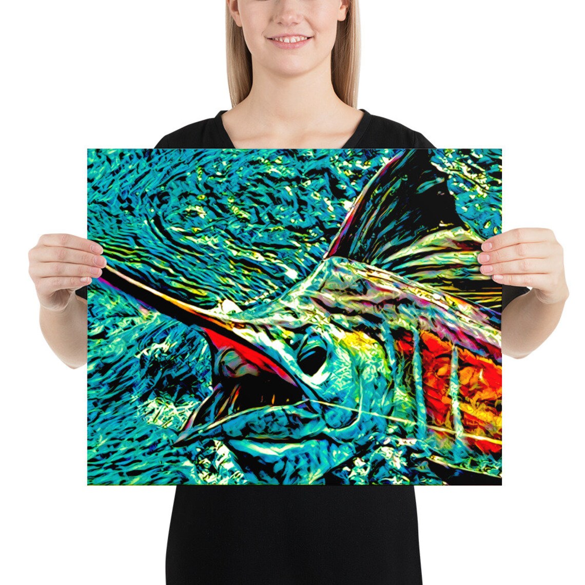 Marlin Abstract Art Print - Etsy