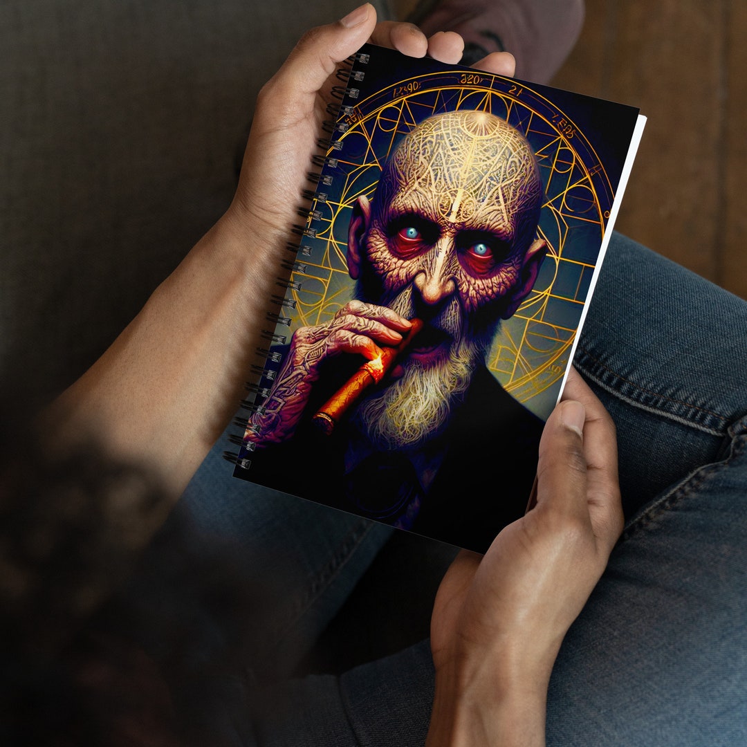 Cigar Smoking Spiral Notebook / Journal ORIGINAL ART smoke 'em Up - Etsy