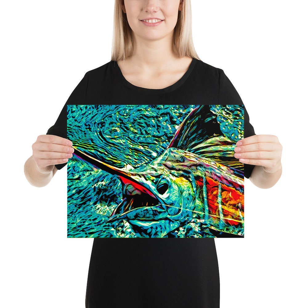 Marlin Abstract Art Print - Etsy