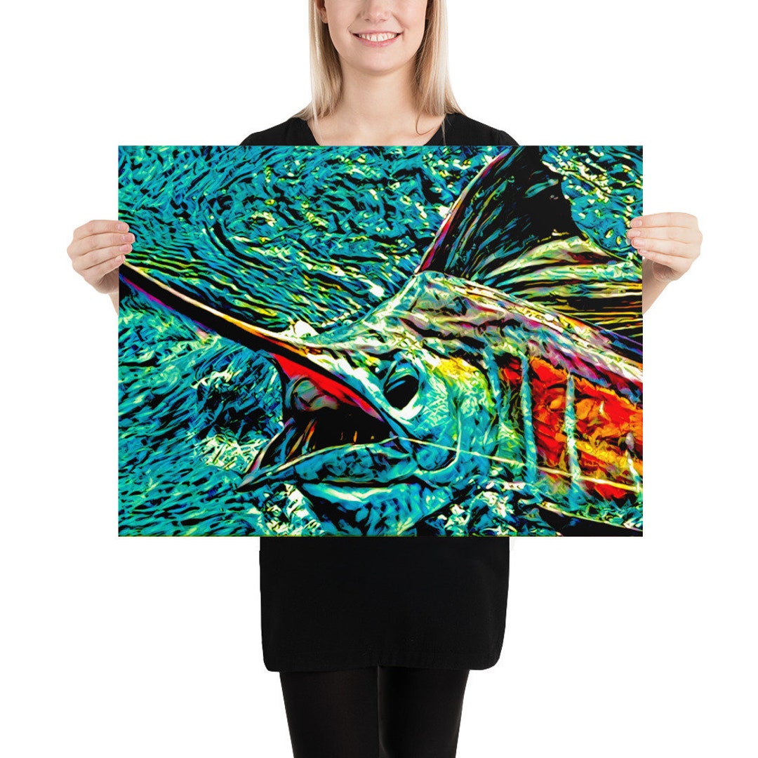 Marlin Abstract Art Print - Etsy