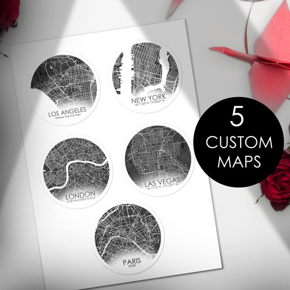 Sticker Travel Custom Map Location Sticker Custom Our Love - Etsy