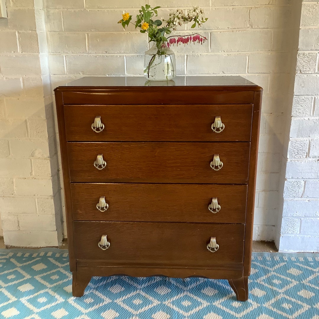 Vintage Harris Lebus Chest of 4 Drawers - Etsy UK