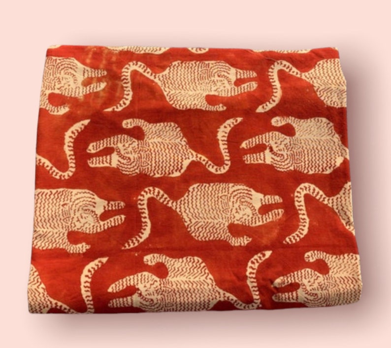 Tibetan Tiger Hand Print Indian Hand Block Printed Fabricpure - Etsy