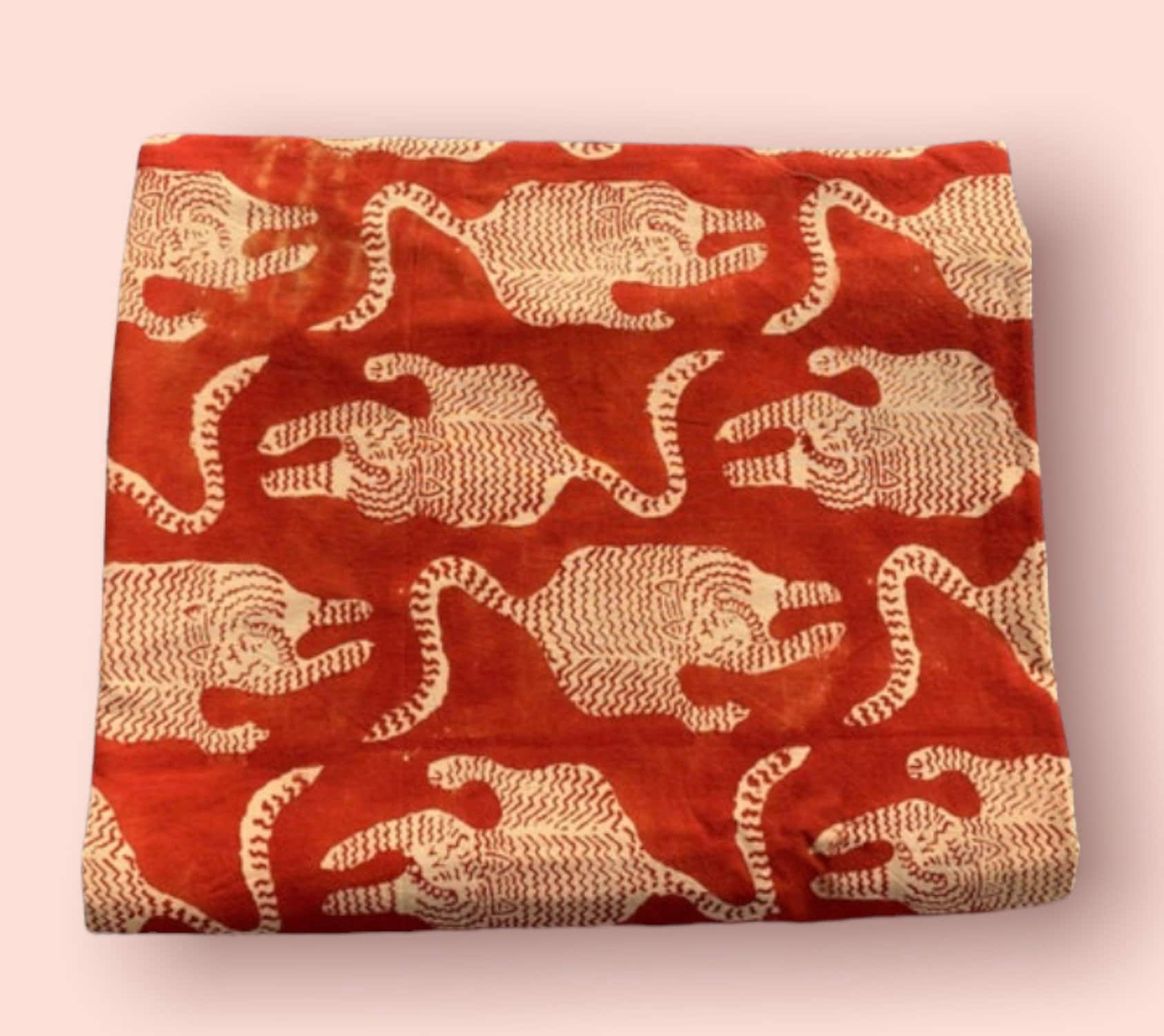 Tibetan Tiger Hand Print Indian Hand Block Printed Fabric,pure 100% ...