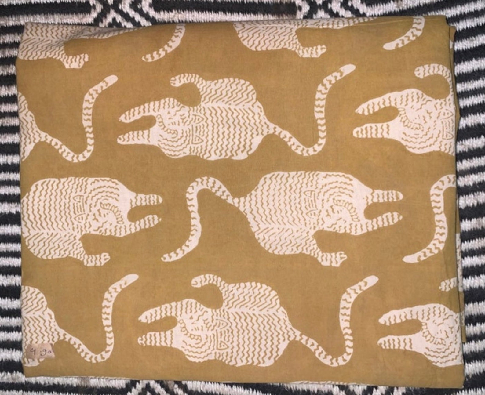 Tibetan Tiger Hand Print Indian Hand Block Printed Fabric,pure 100% ...