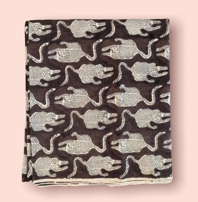 Tibetan Tiger Hand Print Indian Hand Block Printed Fabric,pure 100% ...
