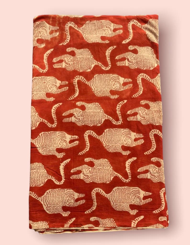 Tibetan Tiger Hand Print Indian Hand Block Printed Fabricpure - Etsy UK