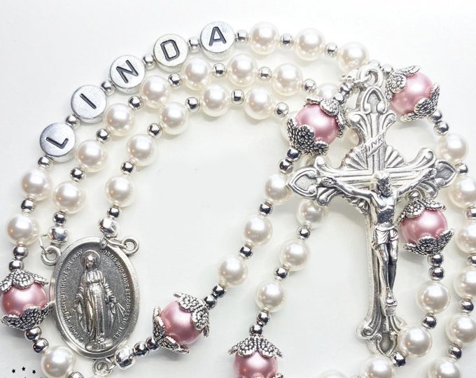 Personalized Rosary Custom Rosary Baptism Rosary First Communion Rosary ...