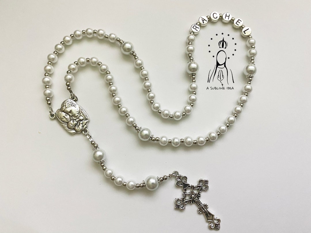 Personalized Rosary | Custom Rosary | Baptism Rosary | First Communion ...