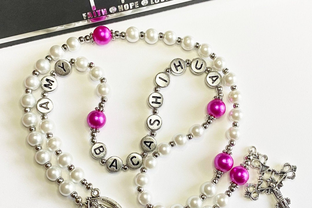 Personalized Rosary | Custom Rosary | Baptism Rosary | First Communion ...