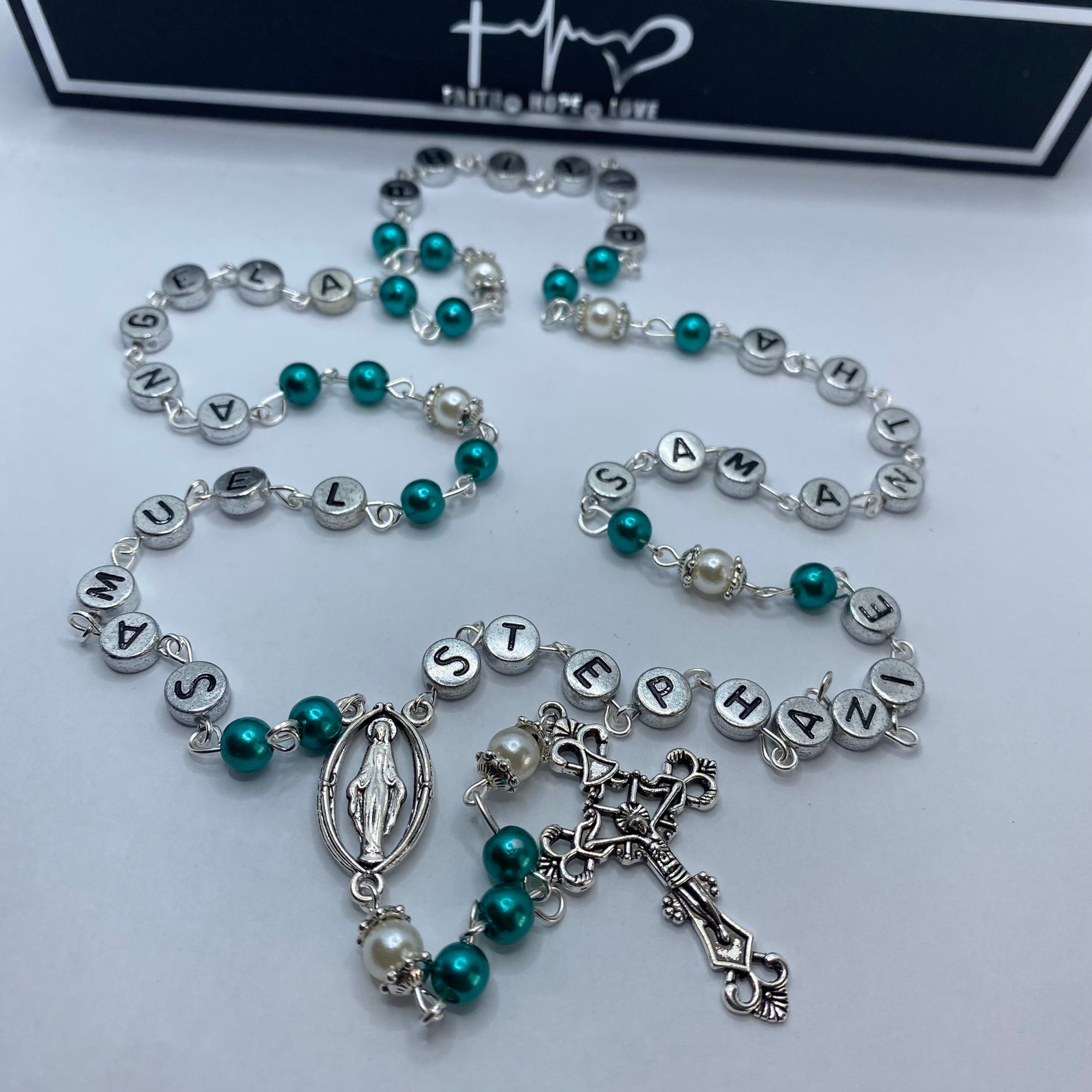 Personalized Rosary With Names Handmade Rosary Pearl | Etsy