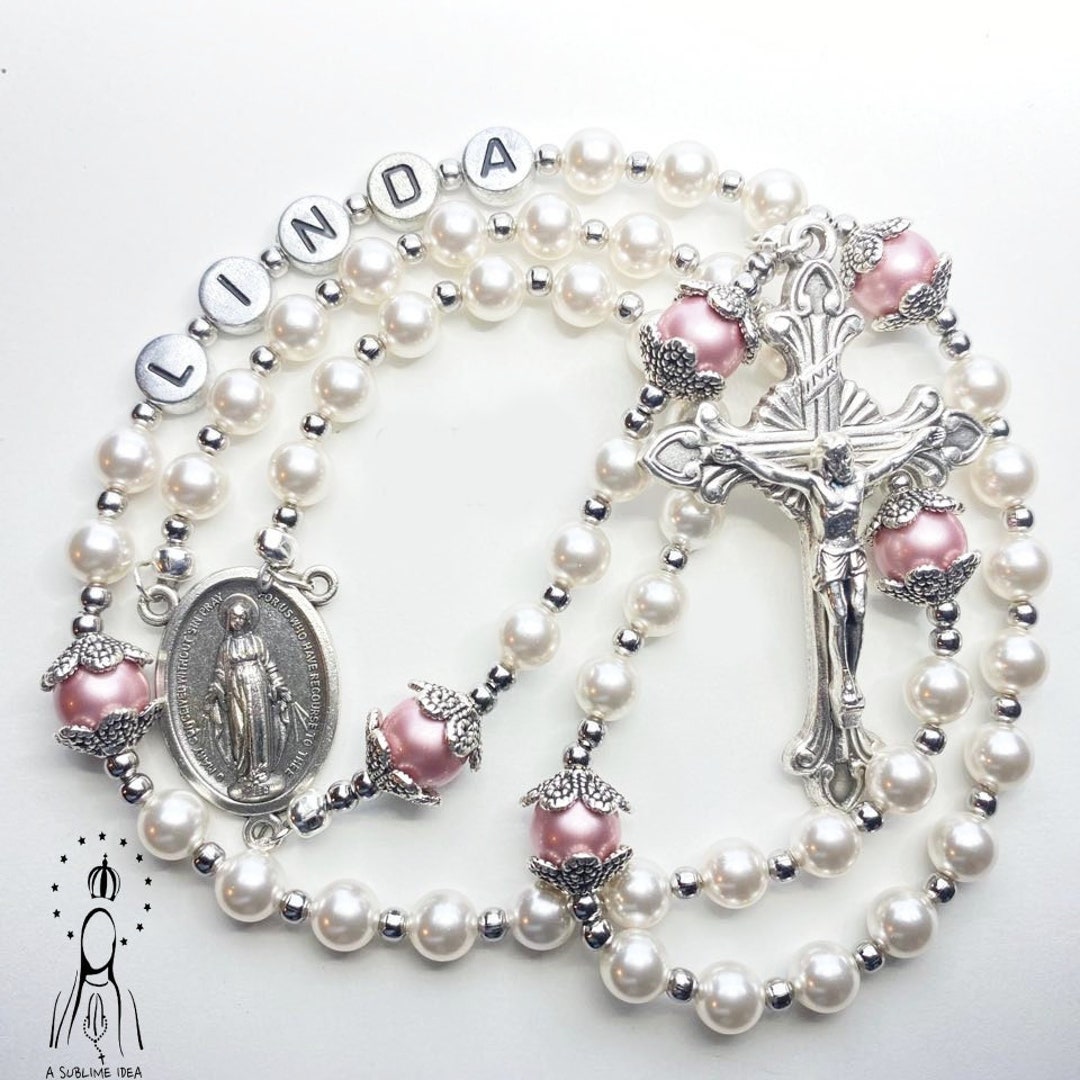 Personalized Rosary | Custom Rosary | Baptism Rosary | First Communion ...