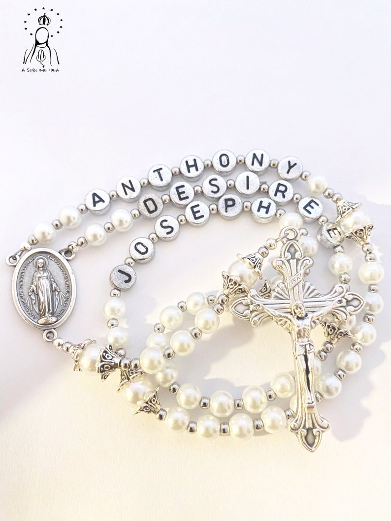 Personalized Rosary | Custom Rosary | Baptism Rosary | First Communion ...