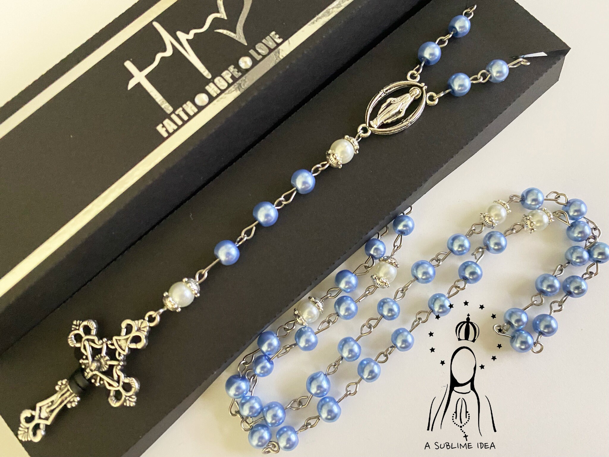 Custom Rosary, Handmade Rosary , Personalized Rosary, Pearl Rosary, - Etsy