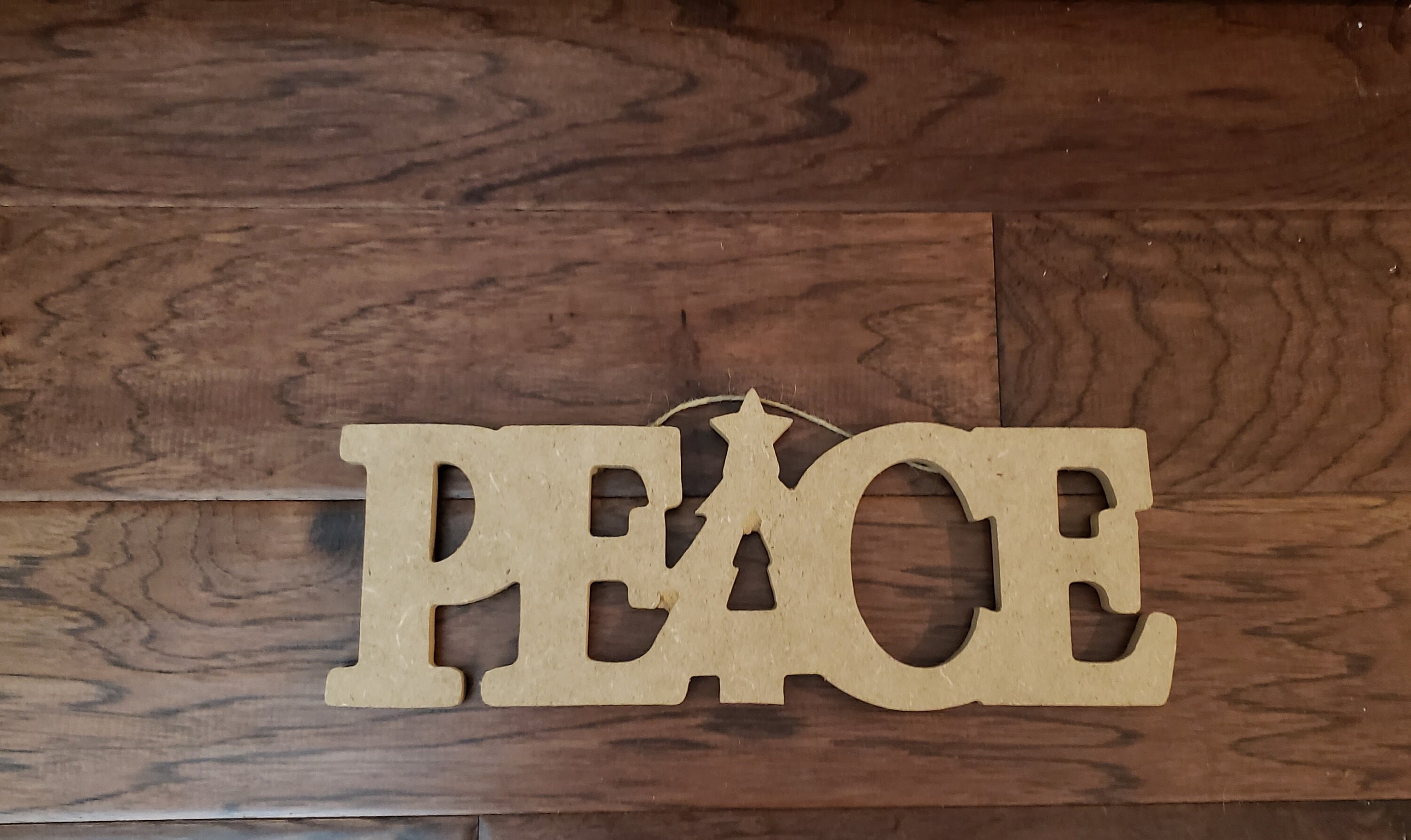 Peace Cut Out MDF Wood Raised 3D Craft DIY Farmhouse Sign Self Sitter ...