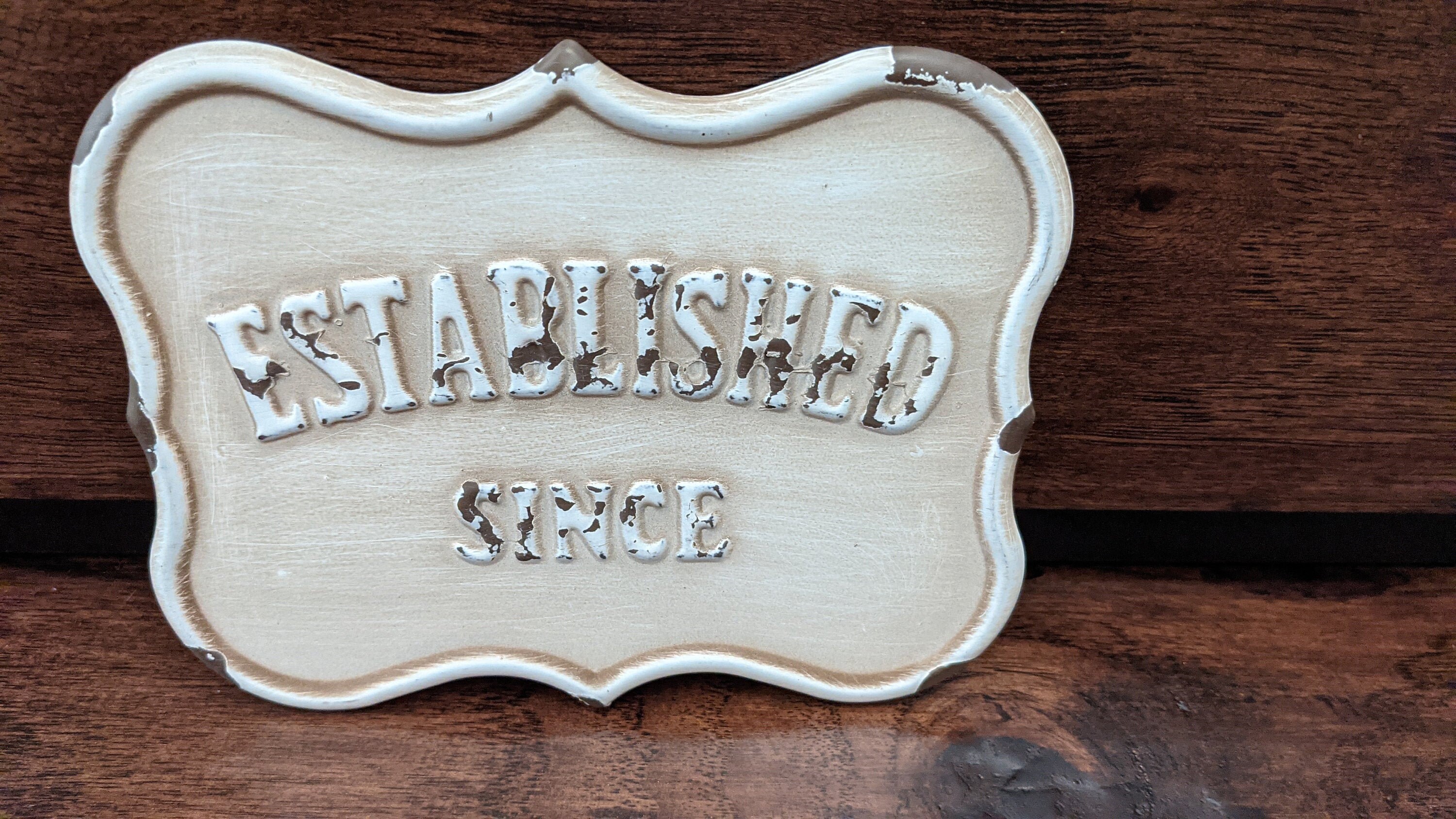 Metal Established Since Sign With Magnet, Rustic, Vintage, Man Cave ...