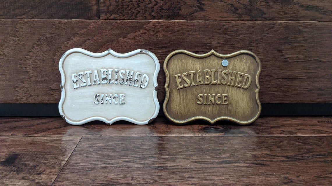 Metal Established Since Sign With Magnet, Rustic, Vintage, Man Cave ...