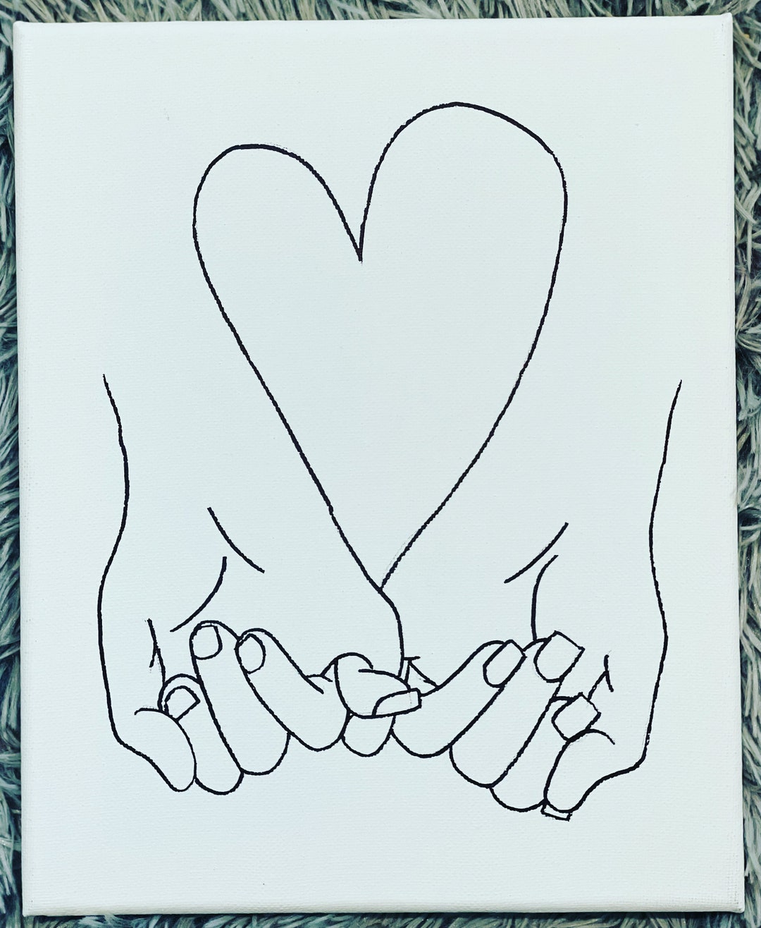Valentine's Day / Pre-drawn Canvas / Pre-sketched Canvas / Outlined ...