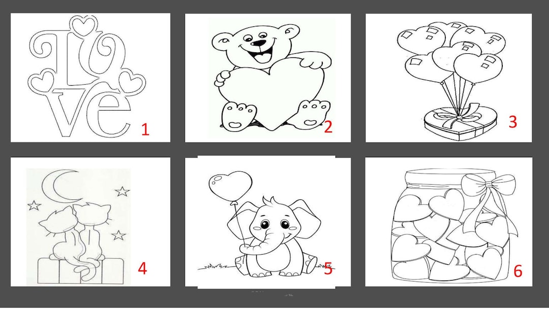 Valentine's Day / Pre-drawn Canvas / Pre-sketched Canvas / Outlined ...