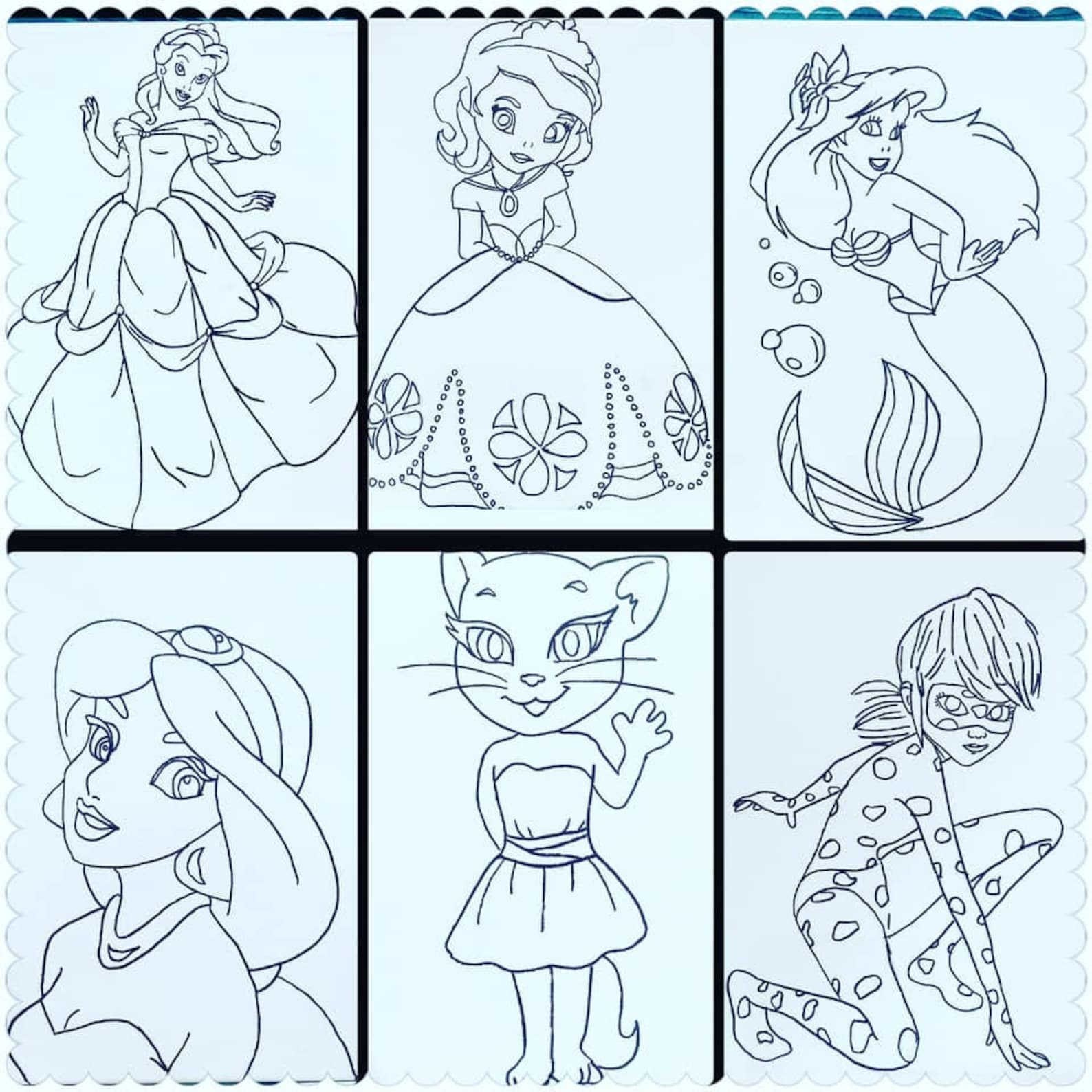 Princess Predrawn Canvas for Girls Pre Drawn DIY Canvas Kit - Etsy