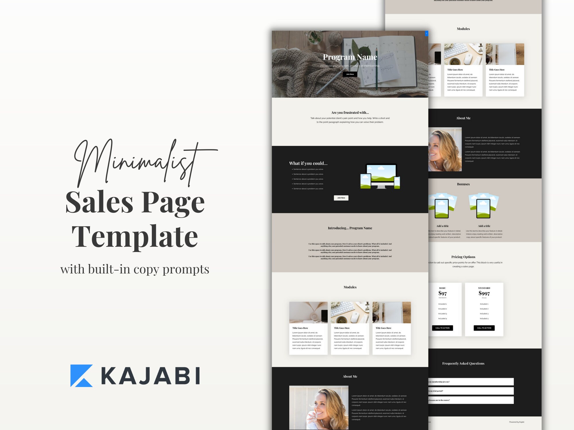 Kajabi Sales Page Template Kajabi Template Website Template Etsy
