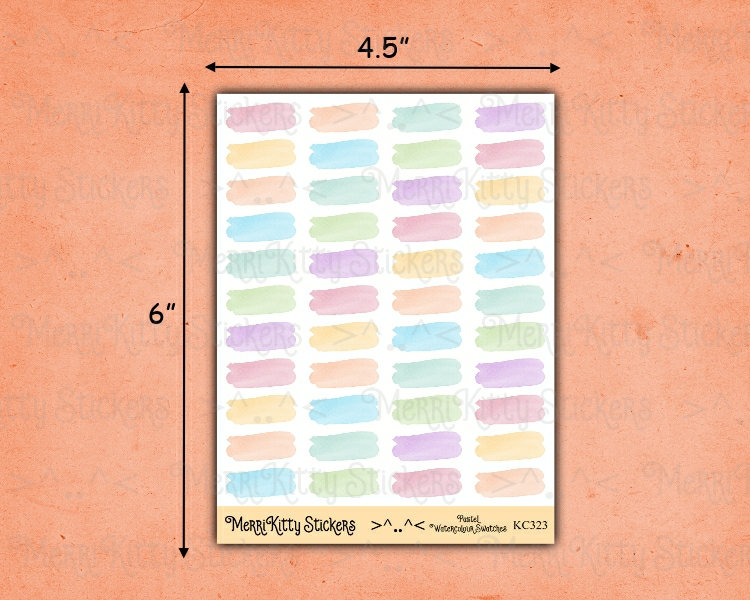 Watercolour Strip Stickers Printable Stickers Watercolour - Etsy