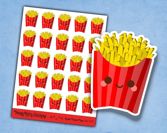 Kawaii French Fries Stickers KC107 Cute Food Stickers | Etsy